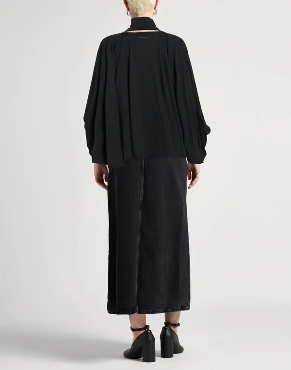 MAISON MARGIELA High Neck Long Sleeve Pleated Dress Top