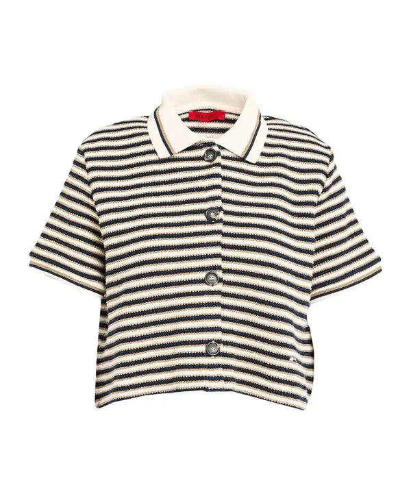 MAXCO. Striped Knit Top - Black