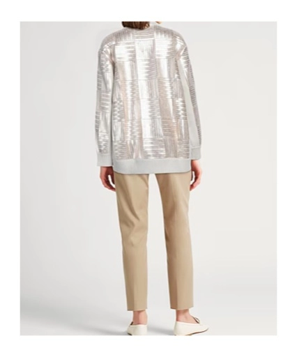Max Mara Sequined Wool Crewneck Sweater - White