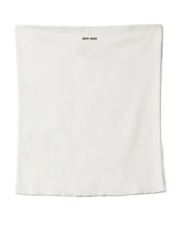 Miu Miu Cotton Knit Tube Top - White