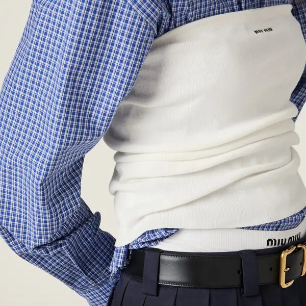 Miu Miu Cotton Knit Tube Top