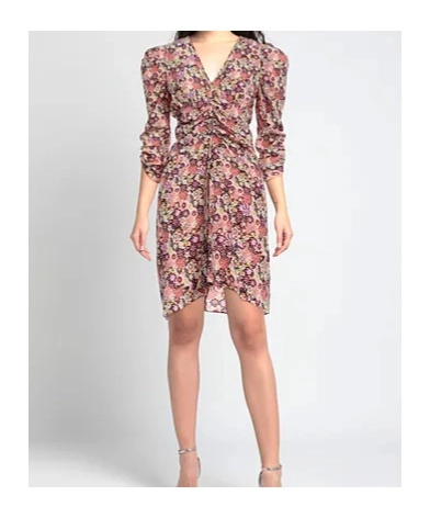 Isabel Marant Étoile Floral Print Gathered Long Sleeve Sheath Dress