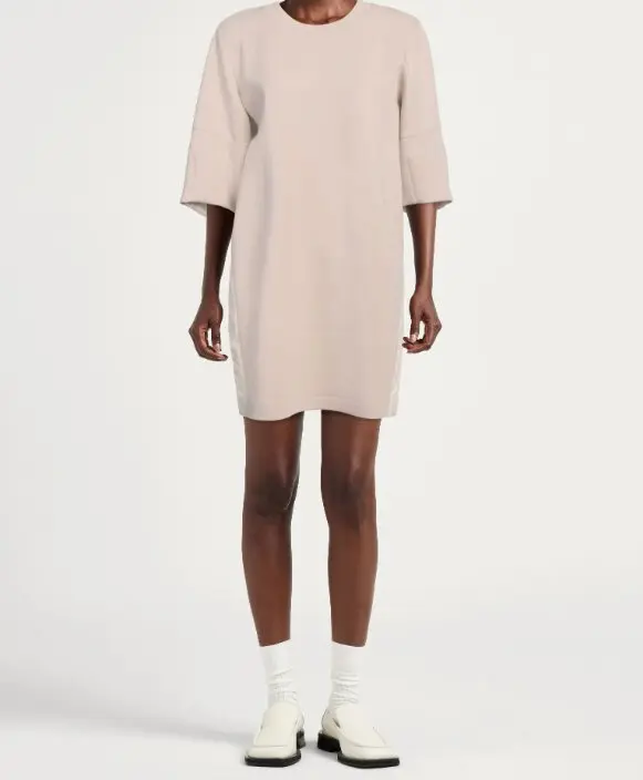 MAXCO. Crewneck Jersey Dress With 3/4 Length Sleeves