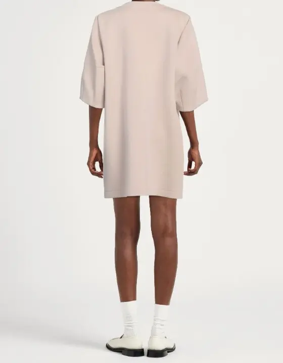 MAXCO. Crewneck Jersey Dress With 3/4 Length Sleeves