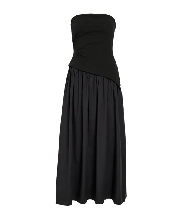 Staud Strapless Stretch-cotton Midi Dress