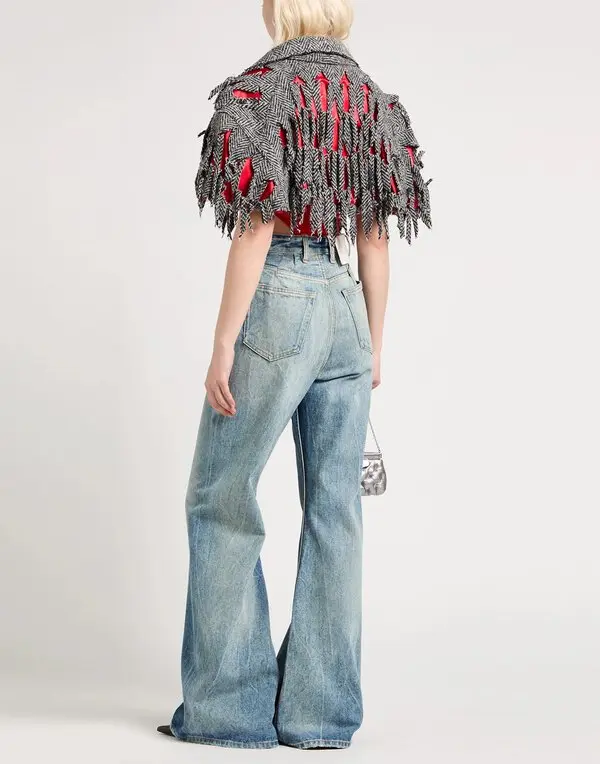 MAISON MARGIELA Wool Color-blocked Cape With Fringe