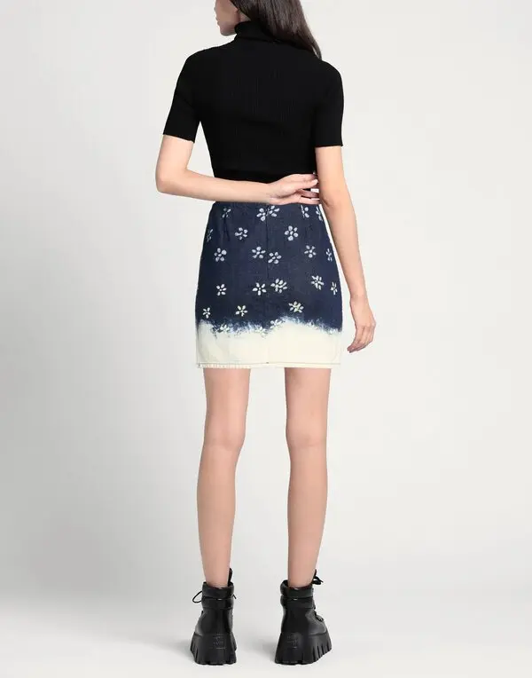 Marni Denim Floral Print Midi Skirt