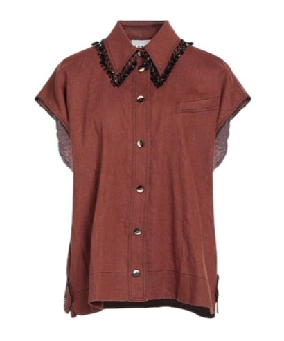 GANNI Appliquéd Classic Collar Shirt