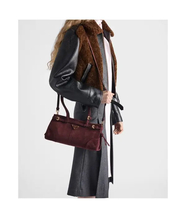 Prada Bonnie Medium Suede Handbag