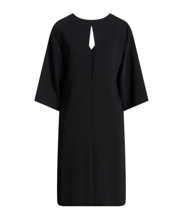 MAISON MARGIELA Crepe Crewneck Dress With Cutout - Black
