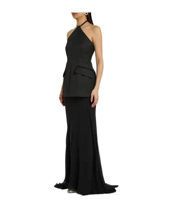 Sportmax Two-piece Twill And Silk Maxi Dress