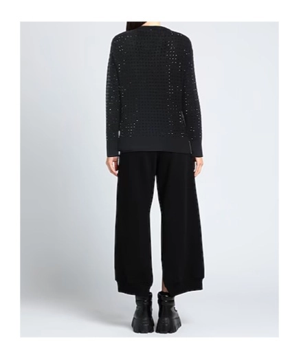 Sportmax Long-sleeved Knitwear With Crystal Appliqués