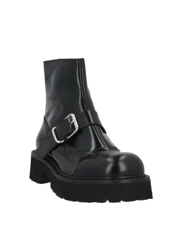 MAISON MARGIELA Glossed Leather Zip-up Buckled Block Heel Boots