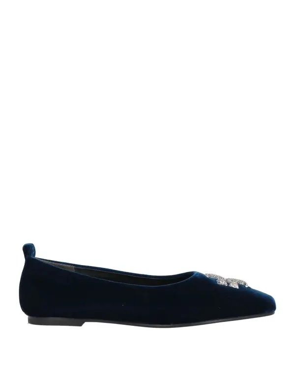 Tory Burch Velvet Ballet Flats With Crystal Embellishments