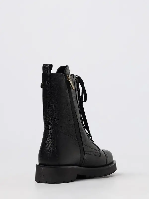 TWINSET Chain And Oval T Leather Combat Boots