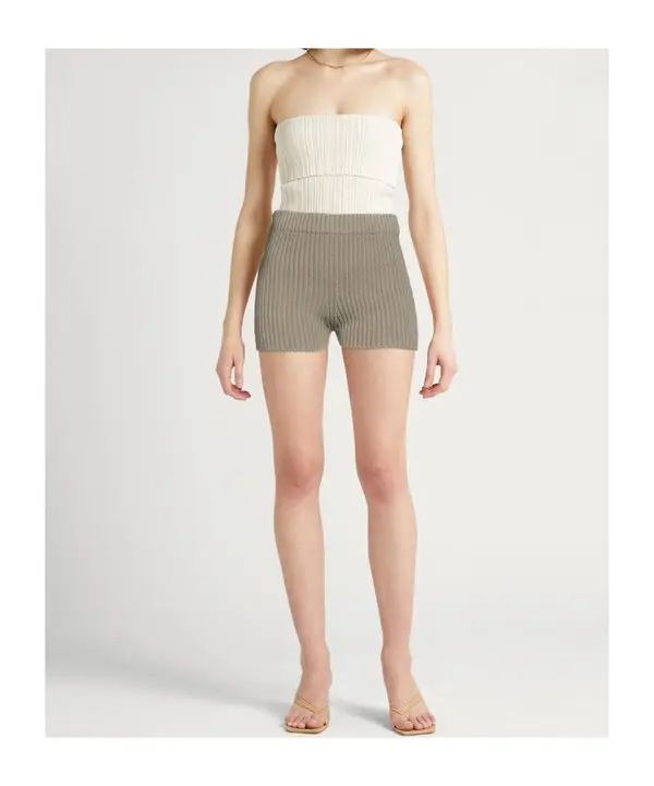 Max Mara Ribbed Knit Hotpants - Nude
