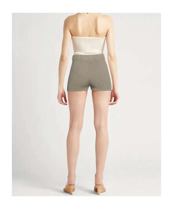 Max Mara Ribbed Knit Hotpants - Nude