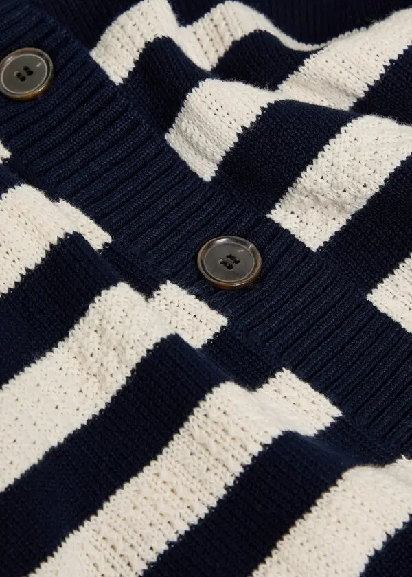 FRAME Striped Cotton Cardigan