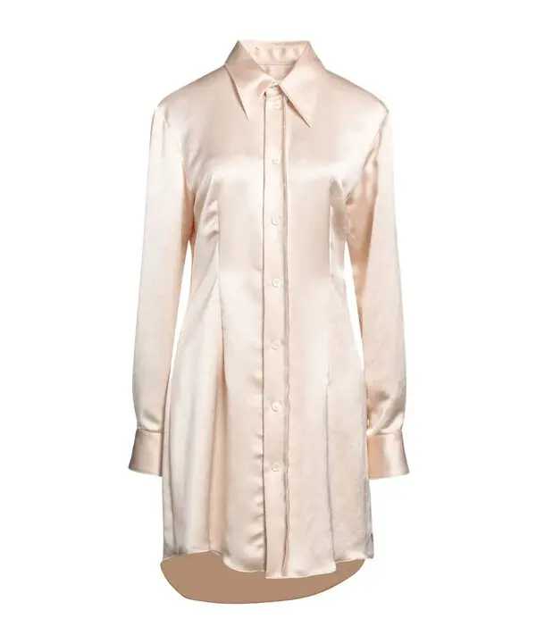 MAISON MARGIELA Satin Shirt Dress - Nude