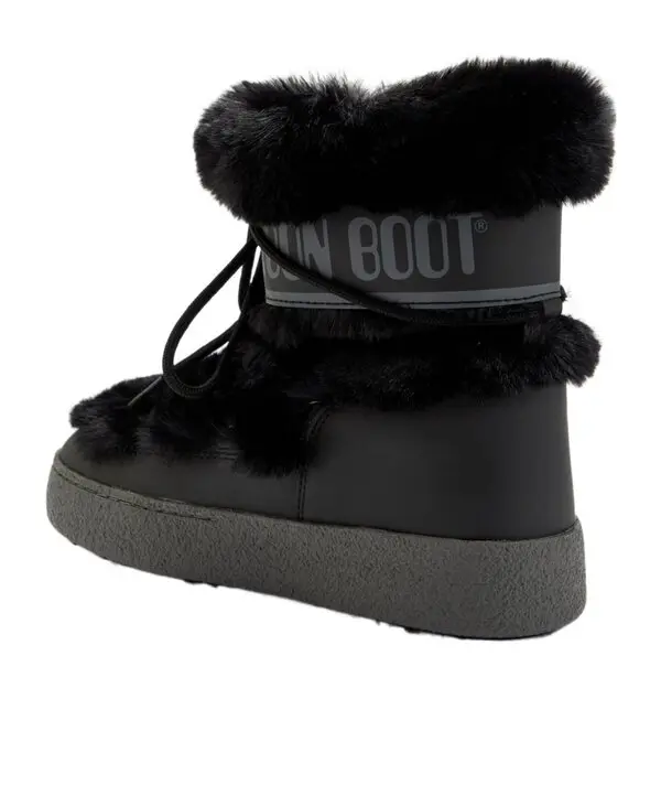 Moon Boot Faux Fur Waterproof Lace-up Snow Boots