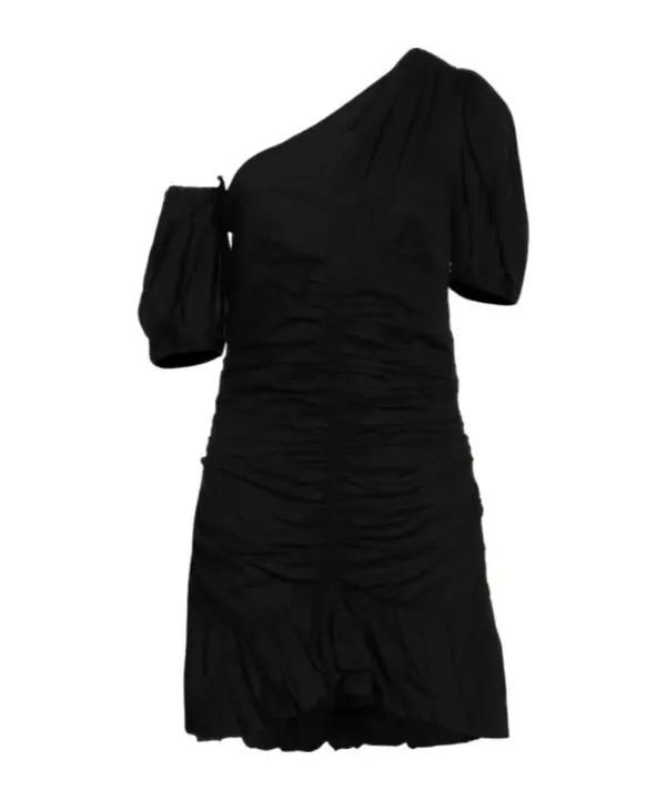 Tory Burch One-shoulder Gathered Dress - Black