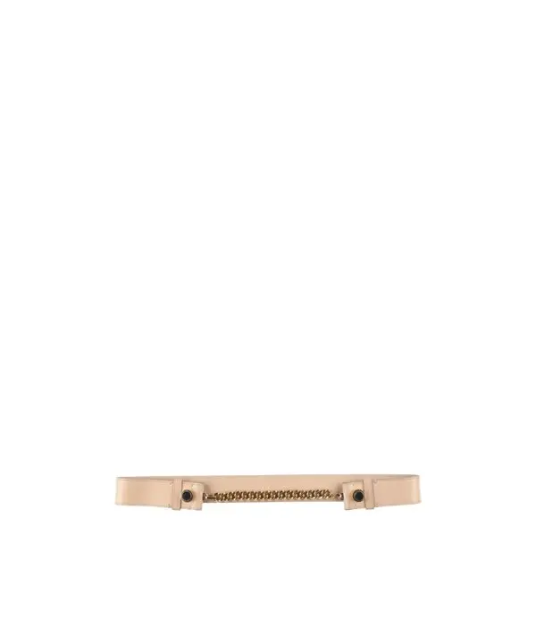 Chloé Leather Belt With Chain Detail - Nude