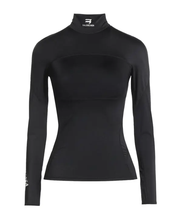 Balenciaga Logo Turtleneck T-shirt - Black
