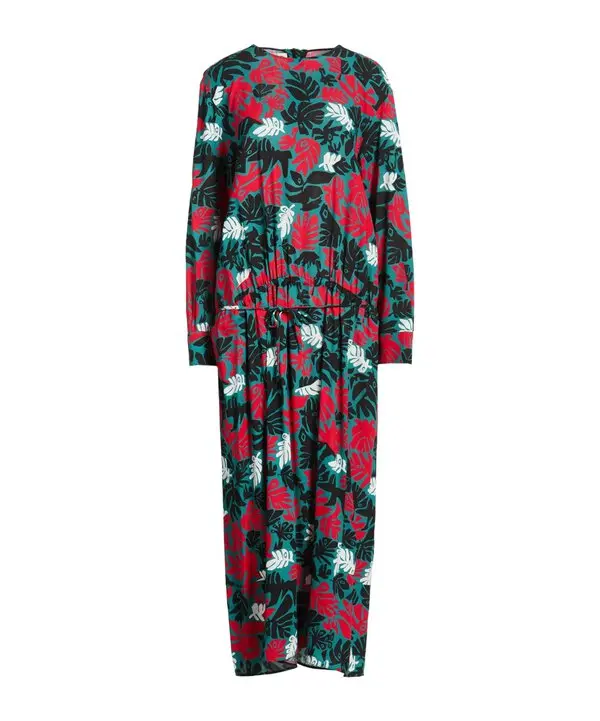Marni Hawaiian-print Long-sleeve Crepe Dress