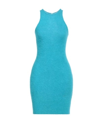 GANNI Sleeveless Knit Mini Dress - Blue