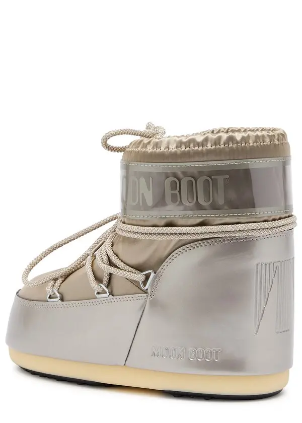 Moon Boot Icon Padded Metallic Satin Snow Boots - Nude