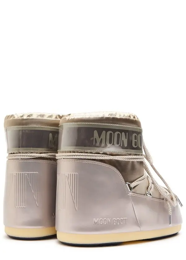 Moon Boot Icon Padded Metallic Satin Snow Boots - Nude