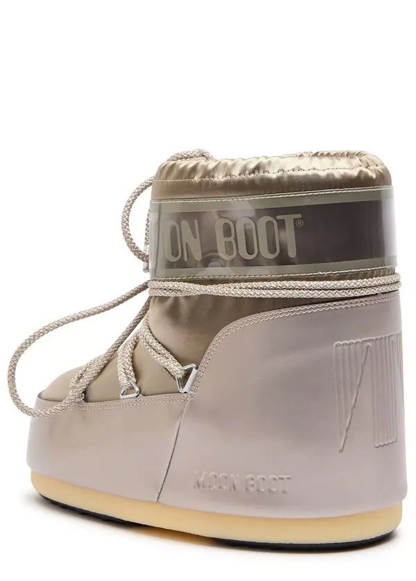 Moon Boot Icon Padded Metallic Satin Snow Boots - Nude