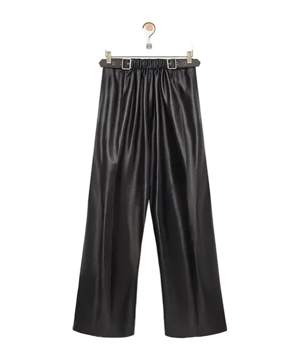 Loewe Nappa Leather Belted Trousers
