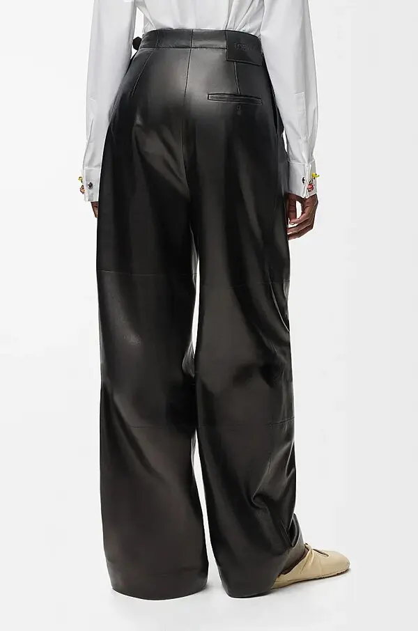 Loewe Nappa Leather Belted Trousers