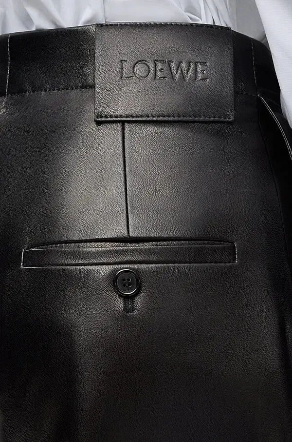 Loewe Nappa Leather Belted Trousers