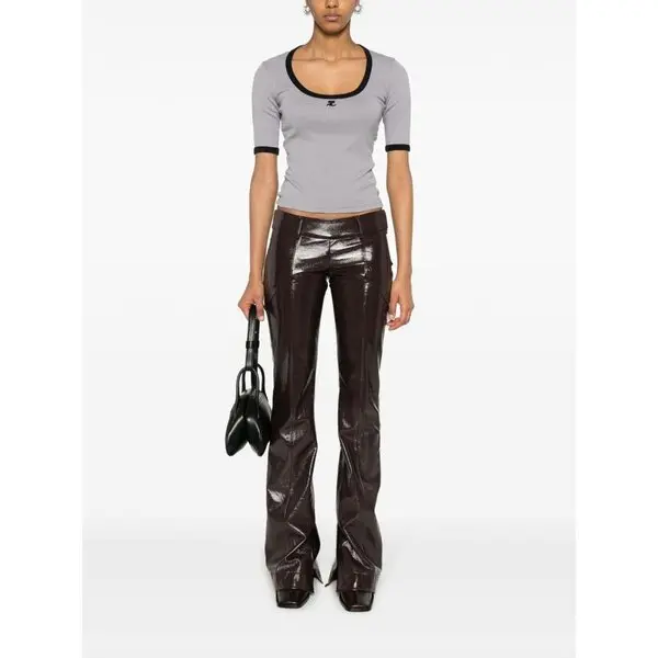 COURREGES Rib Knit T-shirt