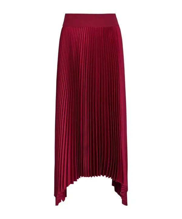 JOSEPH Ade Plissé Satin Midi Skirt