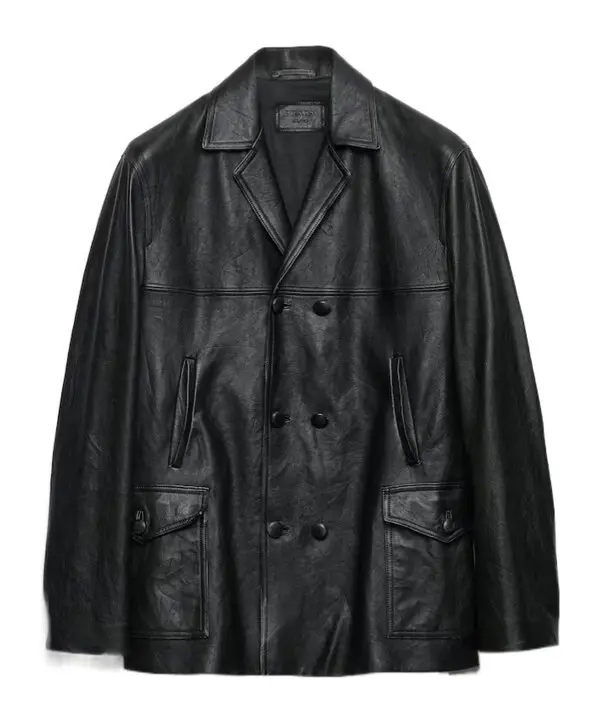 Prada Double-breasted Nappa Leather Caban Jacket