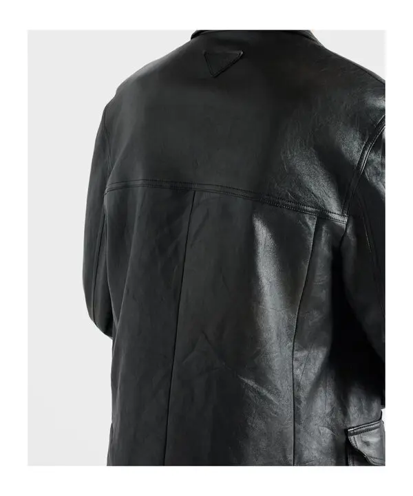 Prada Double-breasted Nappa Leather Caban Jacket
