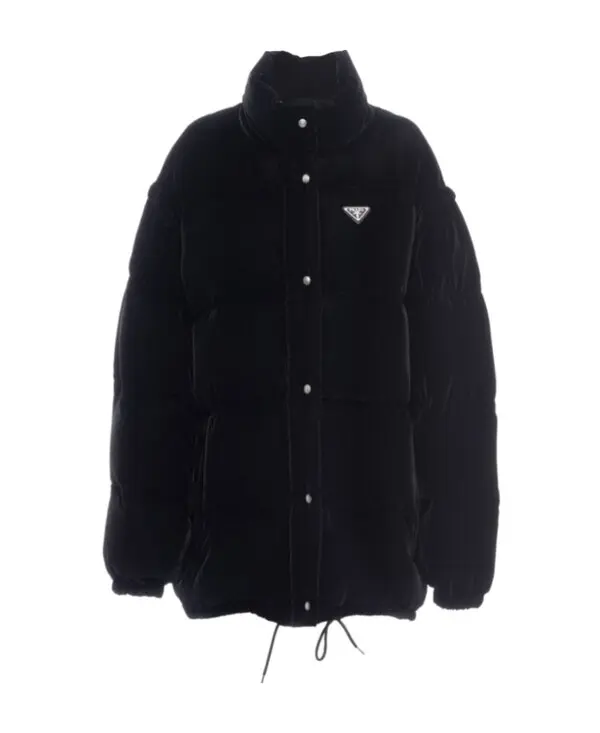 Prada Convertible Velvet Down Jacket - Black