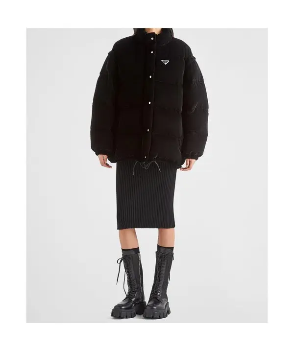 Prada Convertible Velvet Down Jacket
