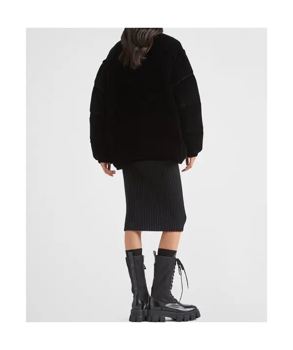 Prada Convertible Velvet Down Jacket