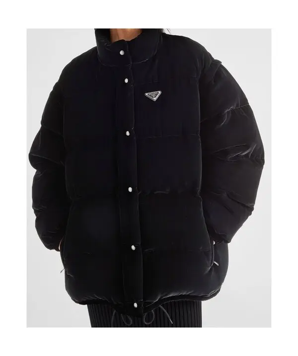Prada Convertible Velvet Down Jacket