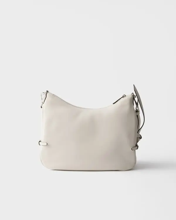 Prada Fold Large Leather Shoulder Bag - White
