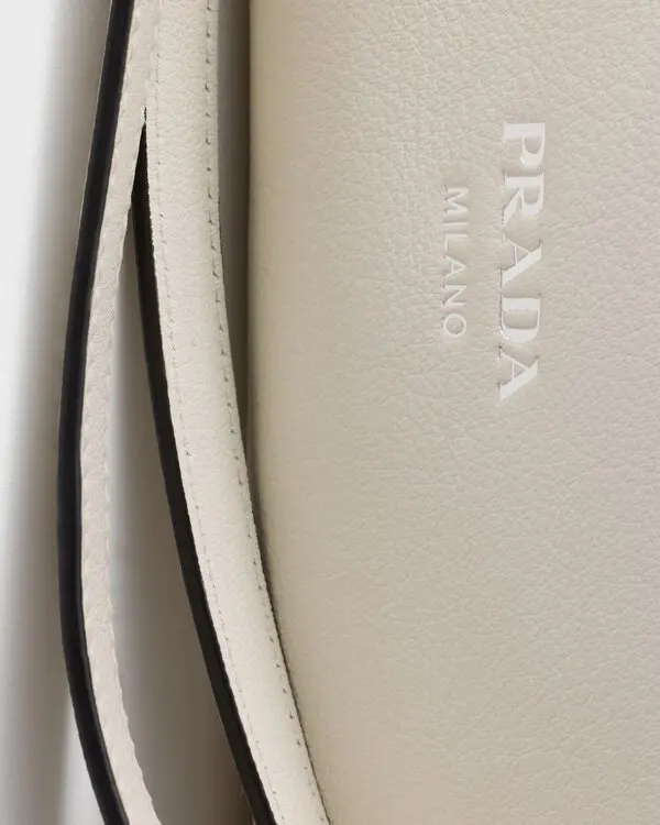 Prada Fold Large Leather Shoulder Bag - White