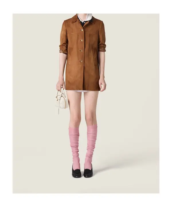 Miu Miu Waxed Suede Coat