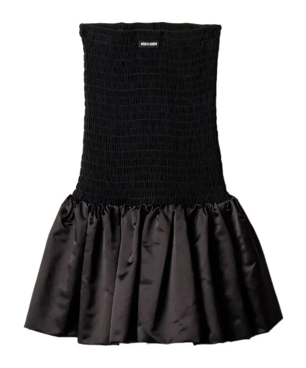 Miu Miu Strapless Ruched Mini Dress