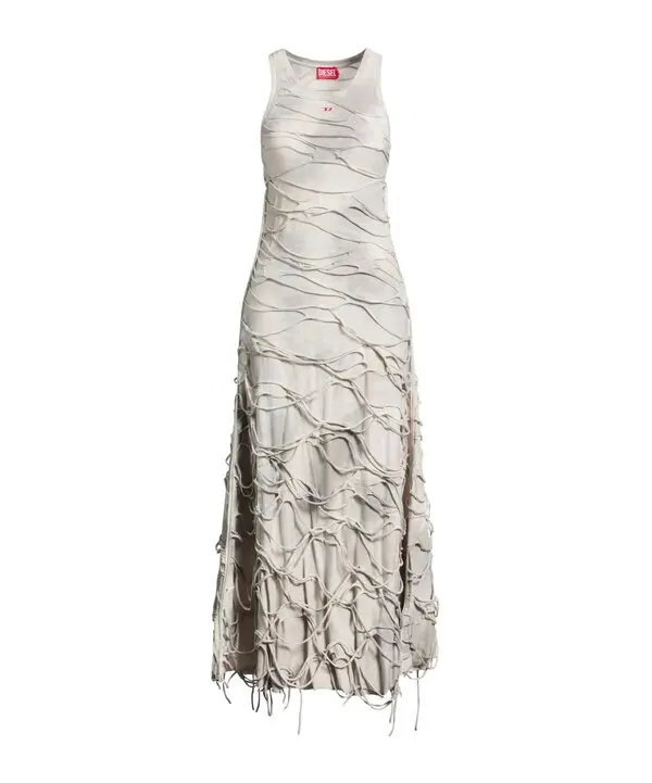 DIESEL® Minimalist Versatile Sleeveless Crew Neck Printed Dress - White