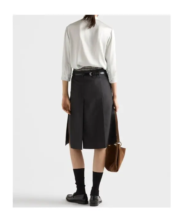 Prada Satin Crepe Shirt With Shawl Collar
