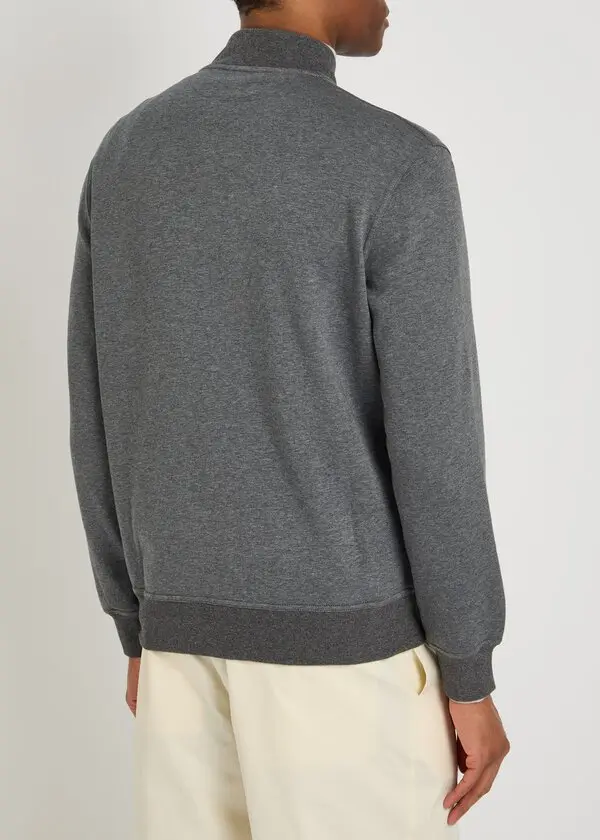 Brunello Cucinelli Zip-through Cotton-blend Sweatshirt